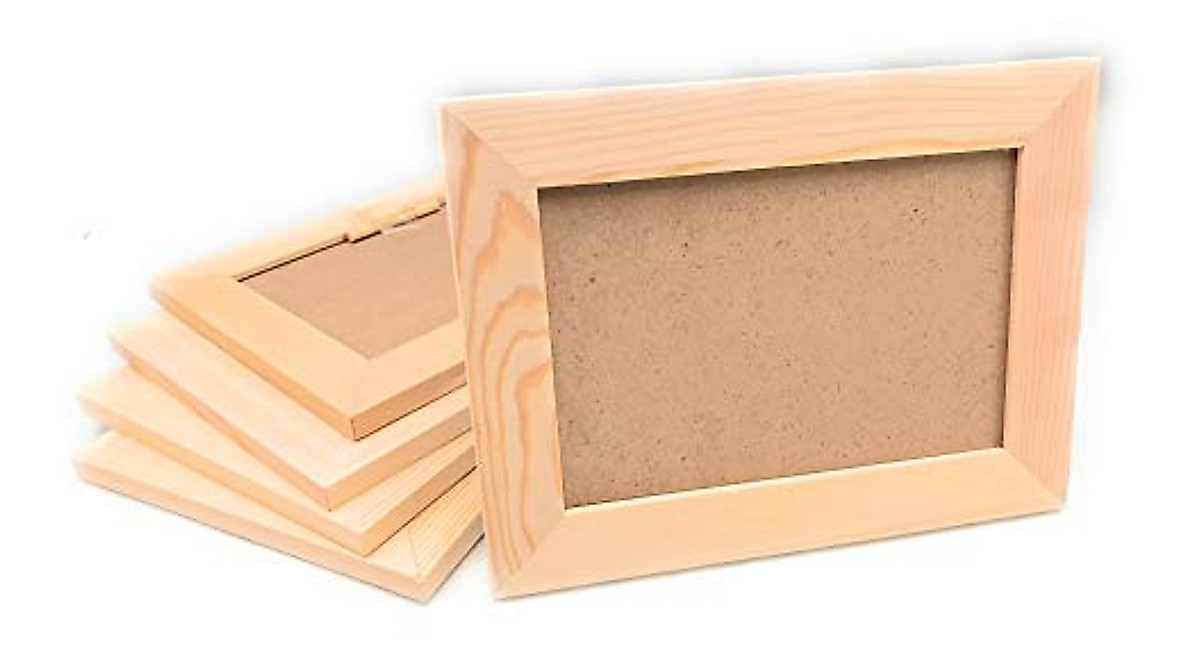 12 Pack Unfinished Wood Photo Frames for DIY Art & Crafts