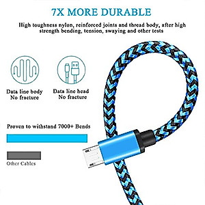 Aioneus Micro USB Cable Fast Android Cord Charger Cable 4Pack [2FT, 3FT, 5FT, 6FT] Cable Charging Cord for Samsung Galaxy S7 Edge S6 S5 J3 J3V J5 J7 J7V Note 5, LG K40 K22 K20, Tablet, PS4, Kindle