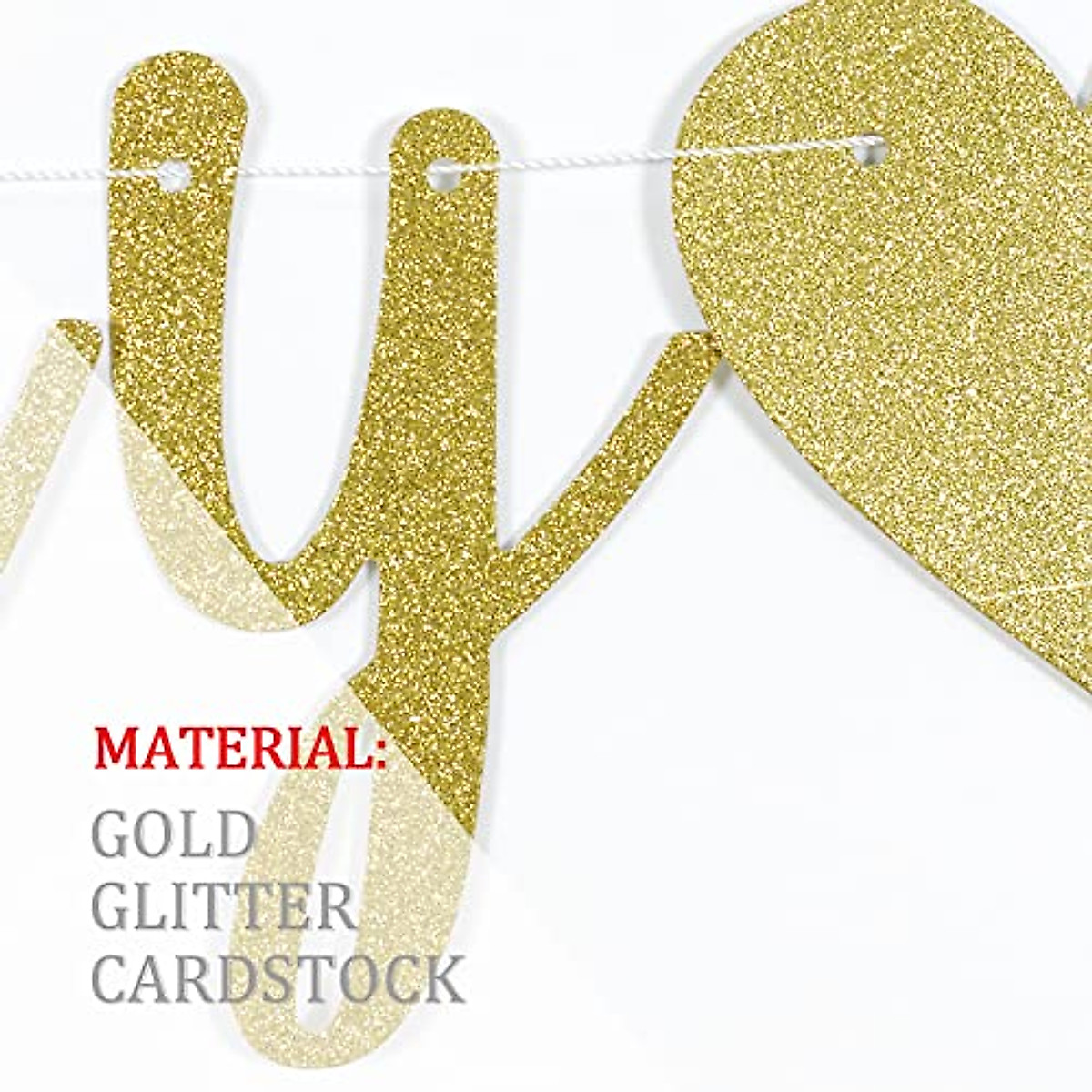 One Day Away Banner, Rehearsal Dinner Decorations Supplies, Wedding Party Sign, Tomorrow We Do, Pre-Strung, Photo Background, Gold Glitter