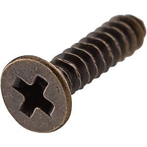 #5 x 5/8" Antique Brass Flat Head Phillips Wood Screws - Pack of 25 - Self Tapping Screws for Wood - FH558-SAB