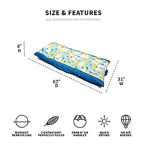 Big Joe Kona No Inflation Needed Pool Lounger with Headrest, Paintbrush Yellow Double Sided Mesh, 5.5ft Big