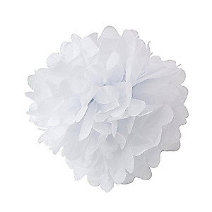 WYZworks Set of 6 - White 12" - (6 Pack) Tissue Pom Poms Flower Party Decorations for Weddings, Birthday, Bridal, Baby Showers, Nursery, Décor, Halloween