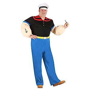 Fun Costumes Mens Plus Size Deluxe Popeye The Sailor Man Costume with Hat and Pipe, Halloween Outfit for Adults 4X