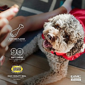 GNC Pets Advanced Dog Supplements for Cardiovascular Support| 90 Ct Soft Chew Dog Supplements for Cardio Health and Heart Health | Easy to Chew Dog Supplements, Made in The USA