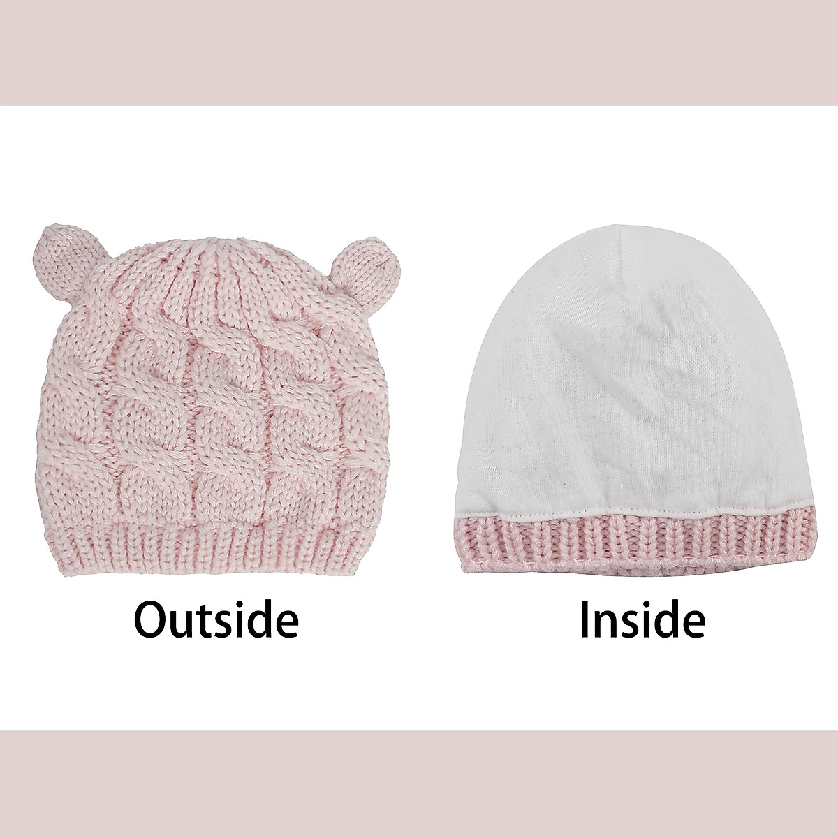 Fynnsure Baby Hat Glove Set Soft Newborn Mittens Baby Girl Boys Knitted Toddler Cap Infant Winter Beanie Mitten Sets Pink S