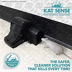 Kat Sense Covered Rat & Chipmunk Traps, Prevents Accidental Triggering with Tunneled Design, Quick Humane Kill, Indoor 'N Outdoor Mouse Snap Traps