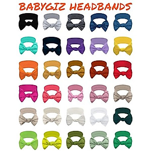 BABYGIZ Baby Girl Headbands-Infant,Toddler Cotton Handmade Hairbands with Bows Child Hair Accessories (Black, White, Gray)