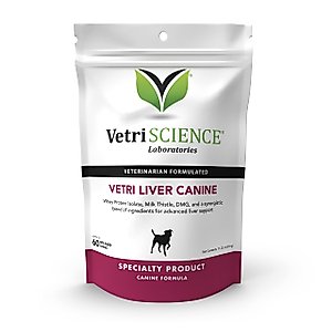 VETRISCIENCE Vetri Liver Canine Milk Thistle Supplement for Dogs – Advanced Liver Supplement for Dogs with Antioxidants, Liver Detox, for Sensitive Stomachs