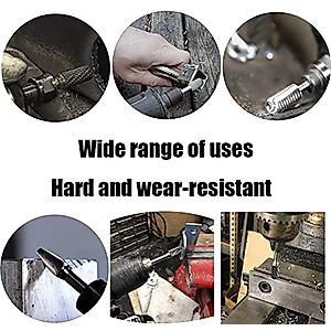 OSIDU Carbide Burrs Set 5pcs Extra Long Shank Carbide Rotery Burr File Double Cut 1/4 Inch Shank Long Burr Bits For Die Grinder Bits