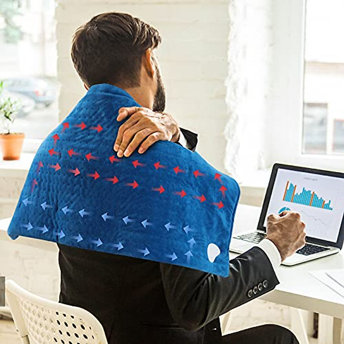 Banne Extra Large Heating Pad 33"x17" for Back Pain Relief and Cramps,Heat Therapy for Back Shoulder and Leg,Electric Heat Pad with 6 Heat Levels 4 Timers and Auto-Off