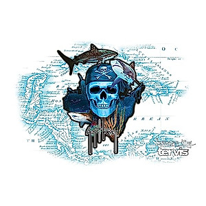 Tervis Guy Harvey Pirate Skull Stainless Steel Tumbler with Clear and Black Hammer Lid 20oz, Silver