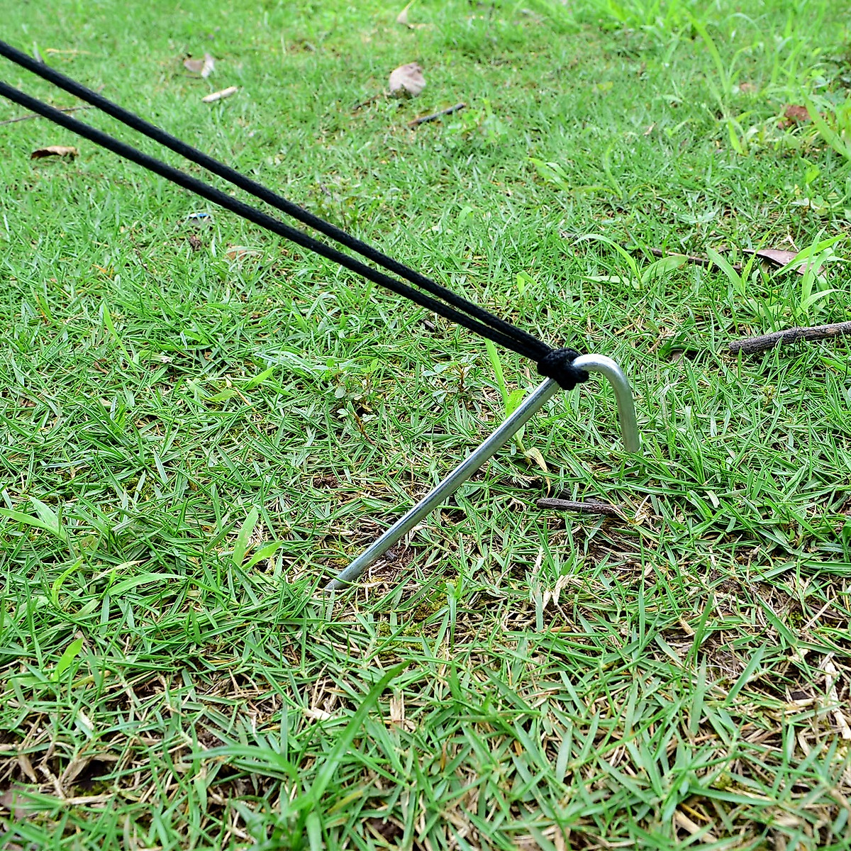 EUOKOK 9" Tent Stake Inflatable Stakes 12 Packs,Metal Tent Pegs Heavy Duty Ground Stake Hooks for Fencing, Tarp and Outdoor Christmas Decorations Yard