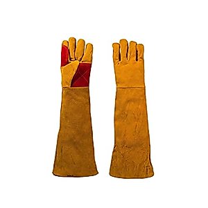 23.6 Inch Long Sleeves Leather Welding Gloves Leather welding gloves, heat-resistant and wear-resistant welding gloves and hand protectors, fire-resistant boot protectors,tools and gifts for men dad