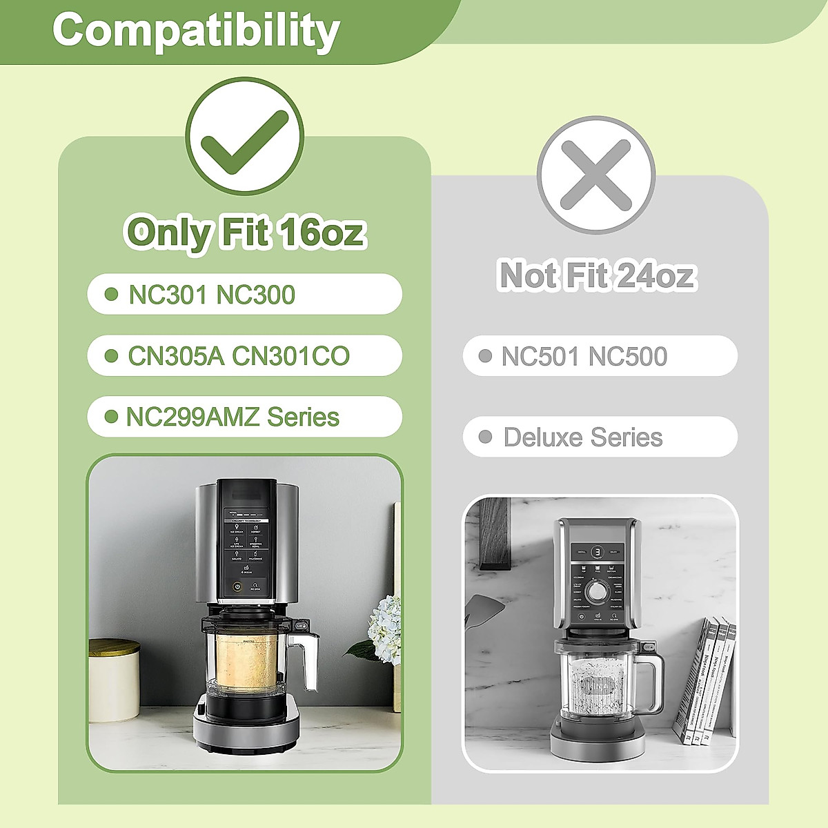 FORTHEAL Creami Pints and Lids for Ninja Creami, Pint Container & Lid, 4 Pack 16 oz, Fits NC299AMZ & NC300s Series Creamer Ice Cream Maker, with Ice Cream Spoon