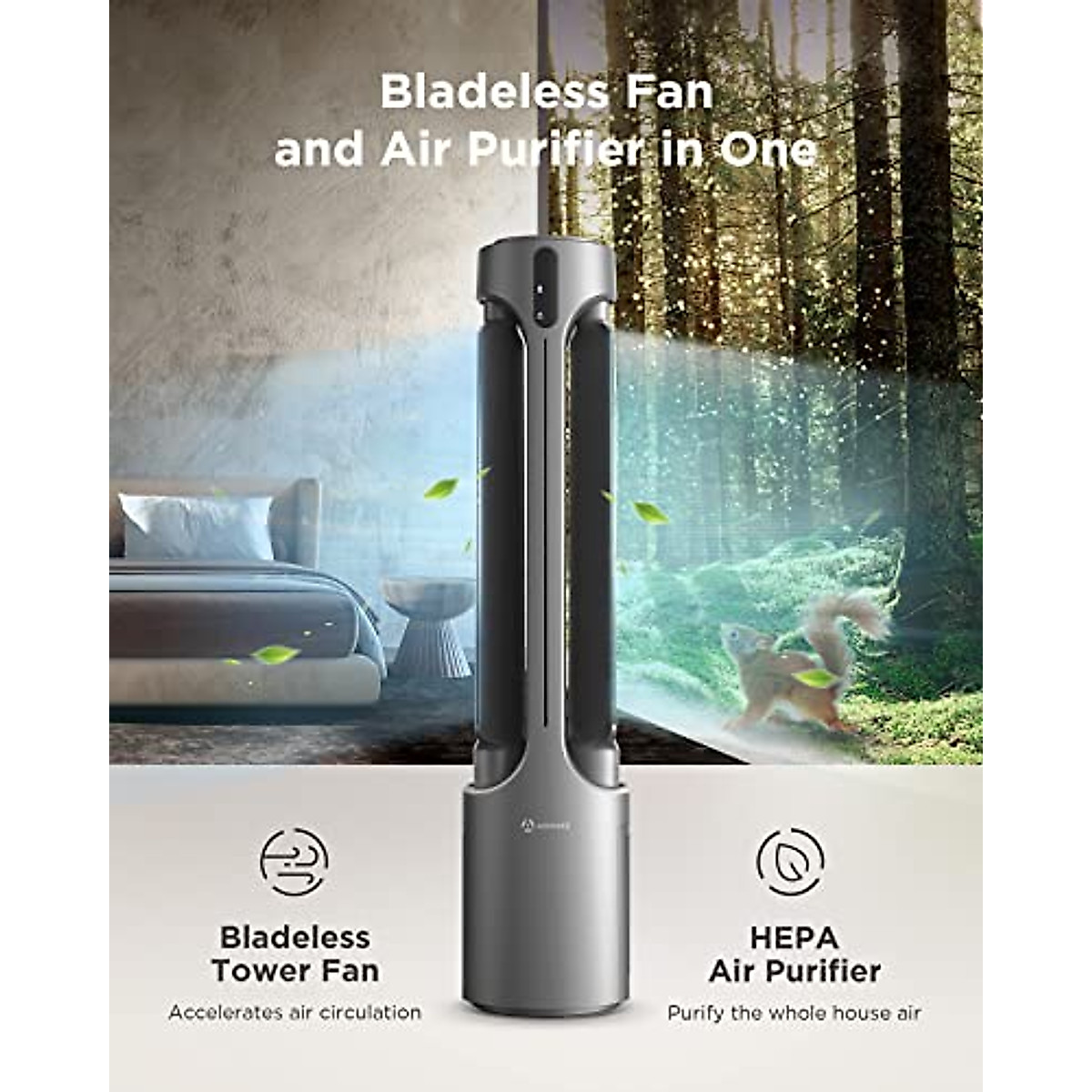 AIRMATE Bladeless Fan & HEPA Filter