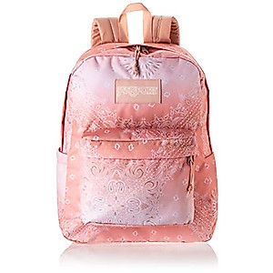 JanSport SuperBreak Backpack - School, Travel, or Work Bookbag with Water Bottle Pocket, Cowboy Kerchief Misty Rose