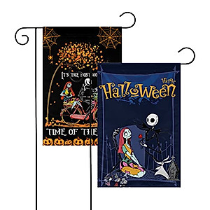 2pcs Classic Horror Movie Halloween Garden Flag Vertical Double Side Printing, Halloween Decorations Yard Outdoor Decoration 12" x 18"