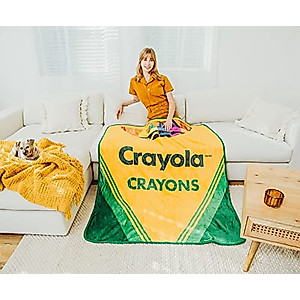 Crayola Crayon Box Retro-Style Fleece Throw Blanket | Plush Soft Cover for Sofa, Bed | 45 x 60 Inches