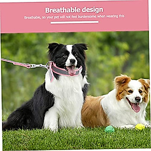 Balacoo 1 Set Pulling Dogs Padded Night Pink Outdoors Traffic with Reflective Leads Breathable Pet Supplies Dog and Collars Medium Rope Jogging Walking for Safety Supple Collar Kit
