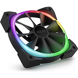 NZXT AER RGB 2-120mm - HF-2812C-TB - Advanced Lighting Customizations - Winglet Tips - Fluid Dynamic Bearing - LED RGB PWM Fan - Triple Fans (Lighting Controller INCLUDED) - Black