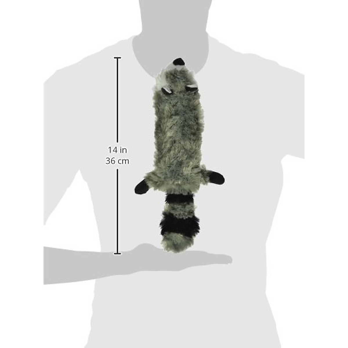 Hyper Pet Critter Skinz Raccoon Stuffless Dog Toy, Medium