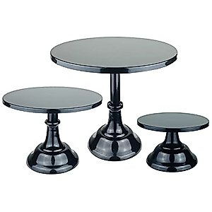 3 Pieces Cake Stand Set Black Metal Cupcake Holder Dessert Display Plate Decor Serving Platter for Baby Shower Wedding Birthday Parties Celebration