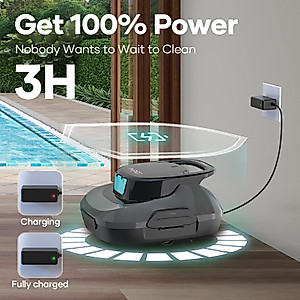 AIPER Scuba SE Robotic Pool Cleaner, Cordless Robotic Pool Vacuum, Lasts up to 90 Mins, Ideal for Above Ground Pools, Automatic Cleaning with Self-Parking Capabilities…