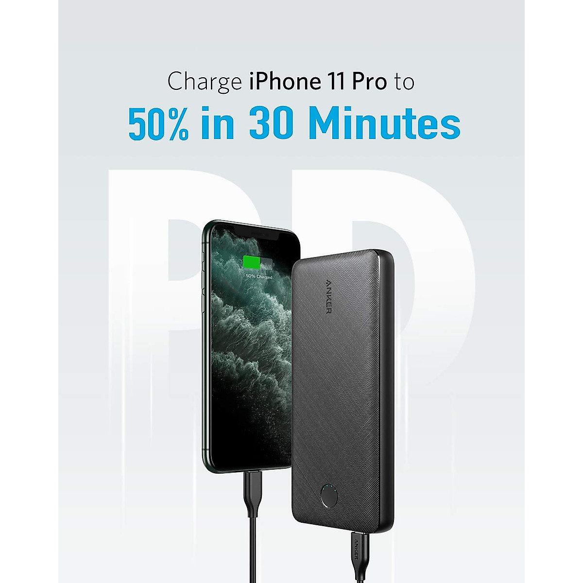 Anker Portable Charger, PowerCore Essential 20000 PD (18W) Power Bank with 18W USB C Charger, High Cell Capacity 20,000mAh Power Delivery Battery Pack for iPhone 11/11 Pro/11 Pro Max/X/8, Samsung