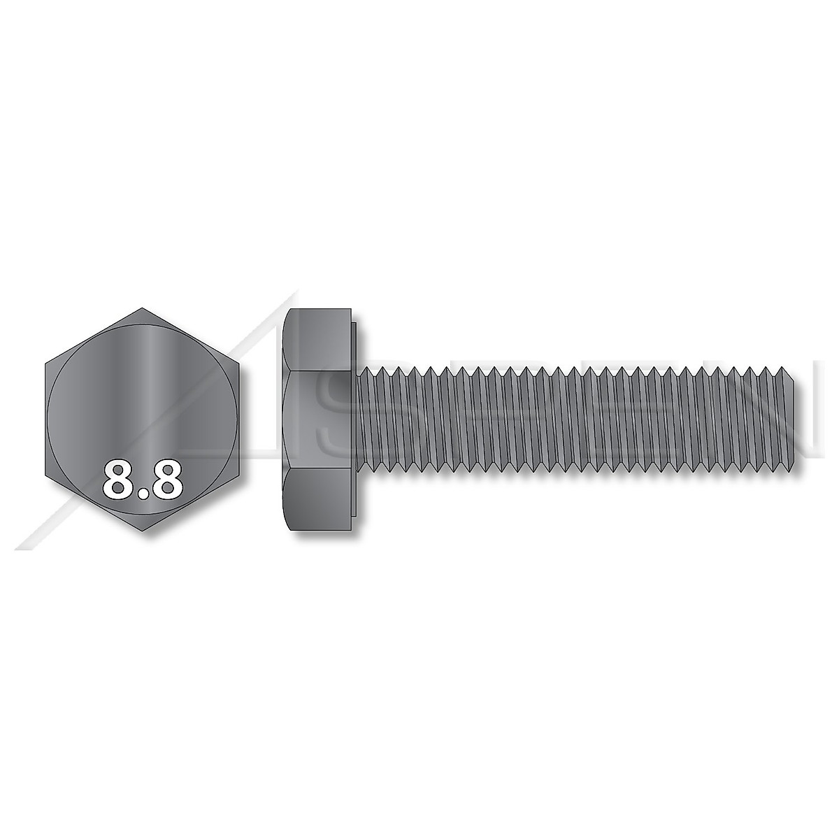 (20 pcs) M20-2.5 X 120mm, DIN 933 / ISO 4017, Metric, Hex Head Cap Screws Bolts, Full Thread, Class 8.8 Steel, Plain