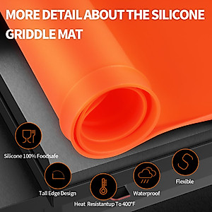 Ghislaine 28" Silicone Griddle Mat for Blackstone 28 Inch Griddle, Grill Cover Mat Heavy Duty Food Grade, Silicone Protective Mat Cover Blackstone Accessories Protect Griddle from Dirt & Rust