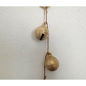 Retro Copper Bell String Home Garden Decoration Hanging Bells Wooden Ring Twine Decoration (Style1)