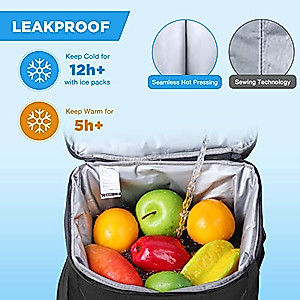 Cooler Backpack 35 Cans Leakproof Insulated Ice Backpack with Picnic Mat Soft Beach Cooler Lightweight Cooling Backpack Bag Pouch for Lunch Picnic Travel Camping Hiking (Black)