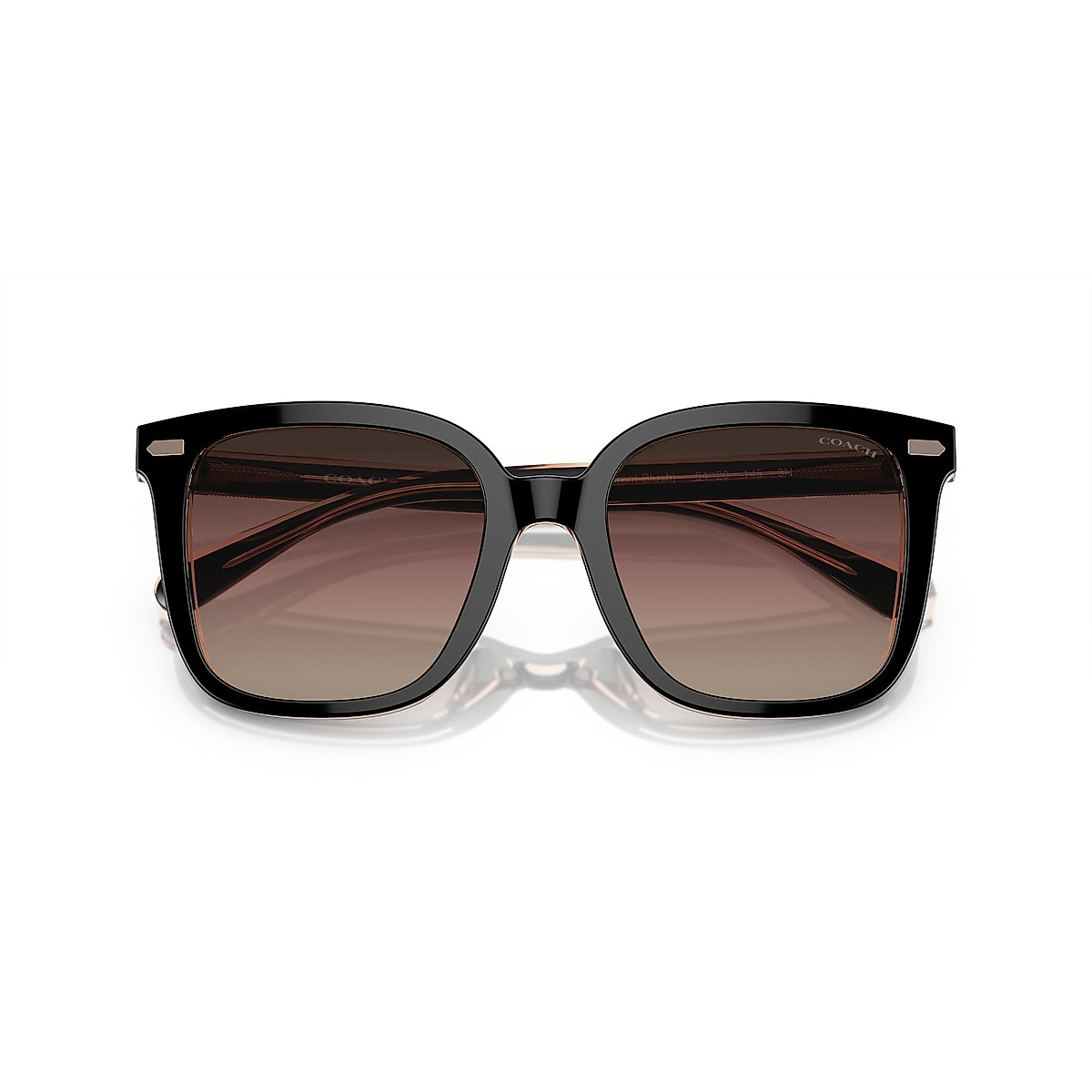 Coach HC8381U Universal Fit Sunglasses, Black/Transparent Blush/Brown Purple Grey Gradient, 54 mm
