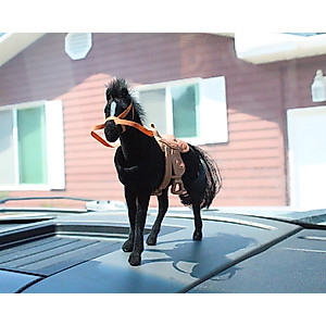 Batty Bargains Regal Bobblehead Horse with Auto Dashboard Adhesive (Black)