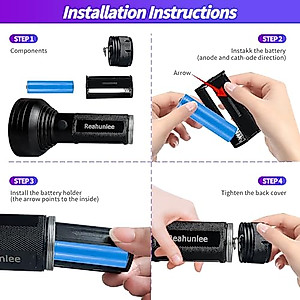 REALHUNLEE Auto Air Conditioner Leak Detector Tool Flashlight Oil AC UV Dye Leak Test Detection Kit Pro 68 LED Flashlight with UV Protective Glasses