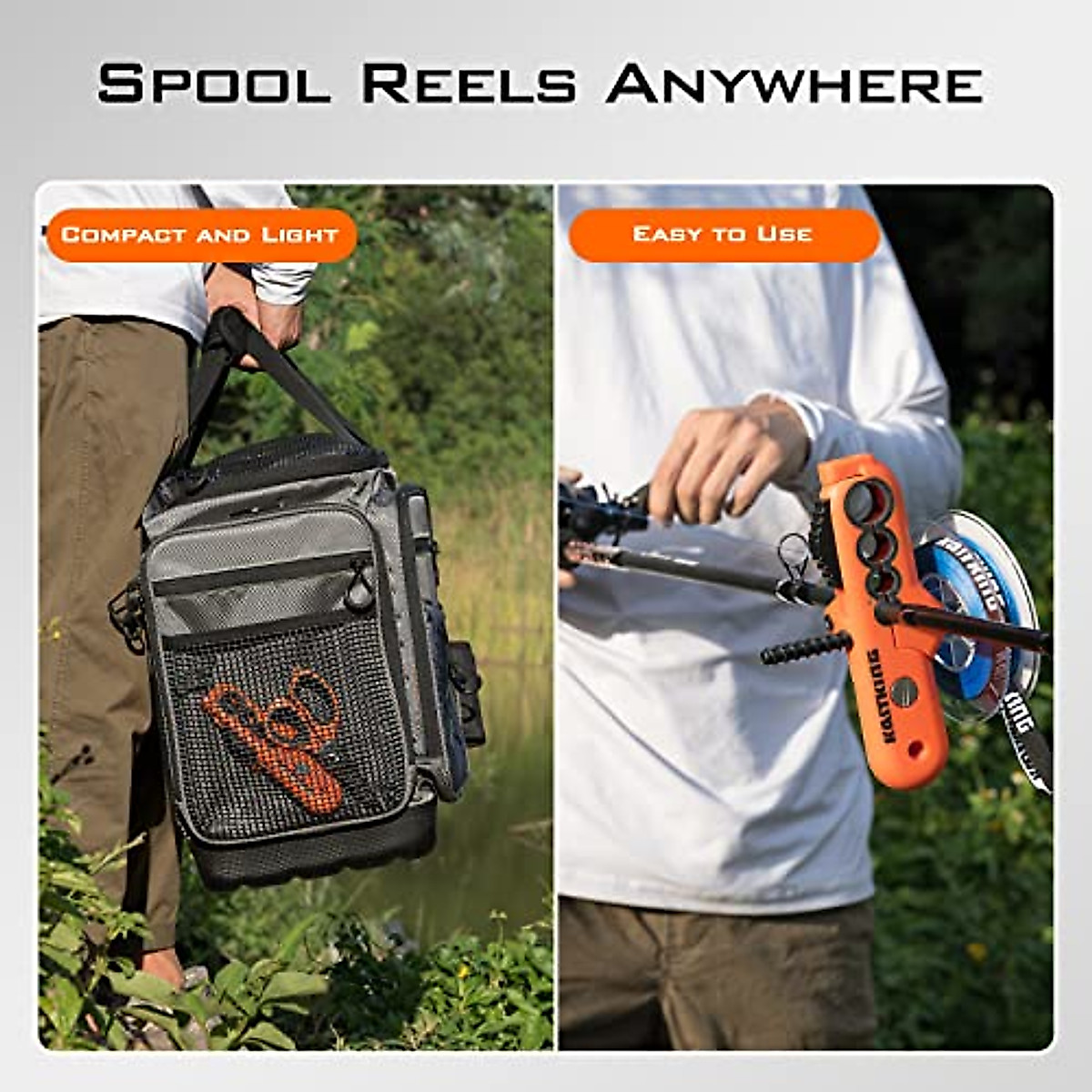 KastKing Patented Radius Line Spooler & Fishing Scissors, Without Line Twist, Super Sharp 3CR13 Stainless Steel Blades, Fishing Line Spooling for Spinning and Casting Reels, Great Fishing Gifts