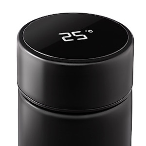 Maverton Travel Mug with engraving for man - 15,2 fl oz flask for him - Removable tea infuser - Lightweight design - LED Display - For Birthday - Personalized gadget for traveler - engineer