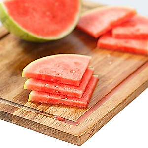 Glad Acacia Wood Cutting Board with Juice Grooves | Reversible Solid Butcher Block and Charcuterie Tray | Home Kitchen Supplies for Chopping and Serving