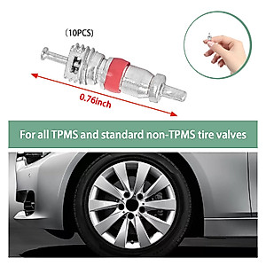 Ziciner 10 PCS Car Tire Valve Stem Cores, Premium TPMS Safe Nickel Plated Auto Valve Cores, Universal Vehicle Tire Repair Valves for Cars, SUVs, Bicycles, Trucks, Motorcycles