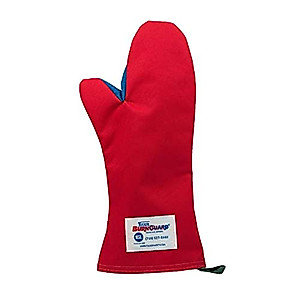 Tucker Safety 56189 Products Tucker BurnGuard Protective Apparel, Conventional Style Oven Mitt, Poly-Cotton, Removable Liner, Each, Medium, 18", Red