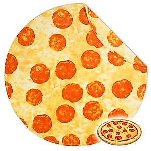 Bnuitland Pizza Funny Blanket,290 GSM Double Sided Giant Funny Realistic Food Blanket, Novelty Funny Blanket for Adults and Kids, Super Soft Flannel Throw