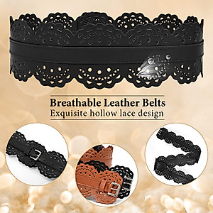 XZQTIVE Wide Leather Belts For Women Obi Belt For Dresses Sweater Vintage Ladies Waist Belts Black