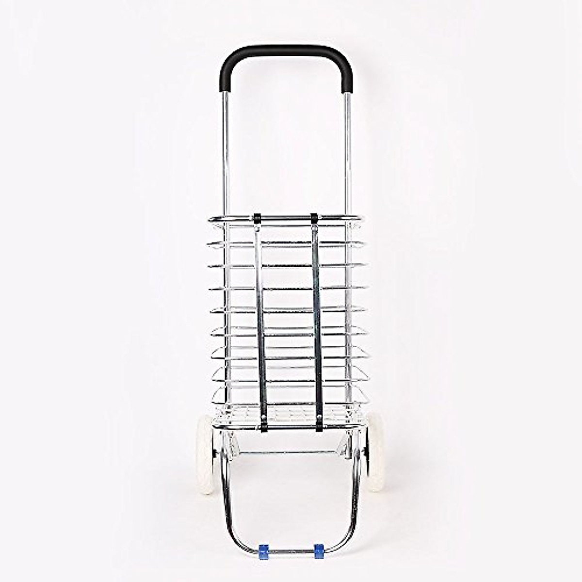 Lucky Tree Folding Shopping Cart with 2 Wheels Compact Superlight Aluminum Grocery Dolly Collapsible Utility Cart