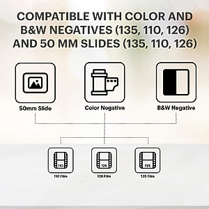 KODAK Slide N SCAN Film and Slide Scanner with Large 5” LCD Screen, Convert Color & B&W Negatives & Slides 35mm, 126, 110 Film Negatives & Slides to High Resolution 22MP JPEG Digital Photos
