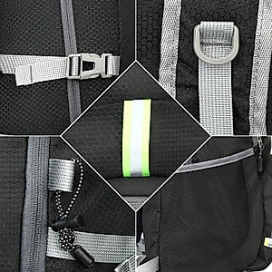 WEREWOLVES 35L Ultralight Hiking Backpack, Lightweight Foldable Water Resistant Outdoor Sports Travel Daypack for Women Men (black, 35L)