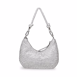 Steve Madden Kaya Rhinestone Hobo Bag, Silver