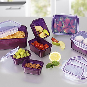 GOURMETmaxx BPA-Free Food Storage Container-Set, 14 Pieces | Suitable for Dishwasher, Freezer, Microwave | Clip Lid Food Container | Air tight, liquid proofed and aroma Safe