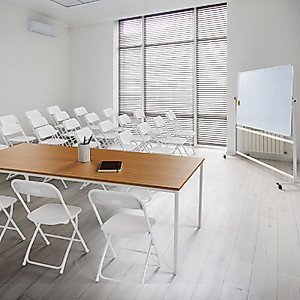 VINGLI 20 Pack White Plastic Folding Chair, Indoor Outdoor Portable Stackable Commercial Seat with Steel Frame 350lb. Capacity for Events Office Wedding Party Picnic Kitchen Dining