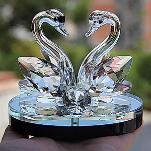Toxz Crystal Swan Statue Souvenir Decoration Paperweight Figurine for Wedding Gift Crafts Home Decor,Crystal Ornament(Ship from US!)