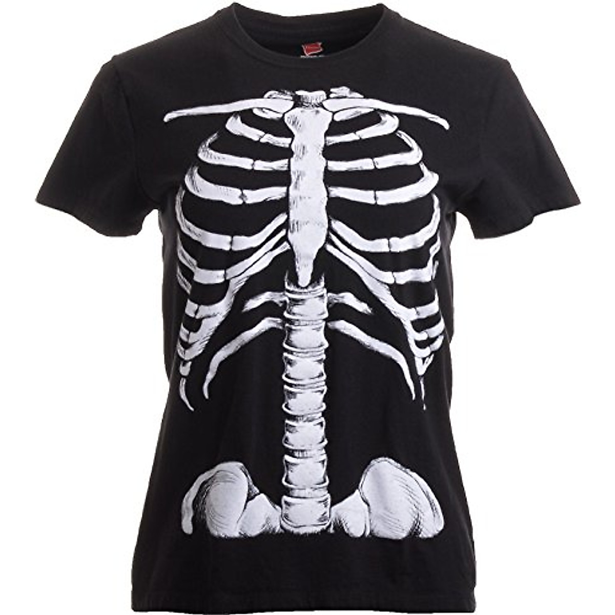 Skeleton Rib Cage | Jumbo Print Novelty Halloween Costume Ladies' T-Shirt-Ladies,M Black